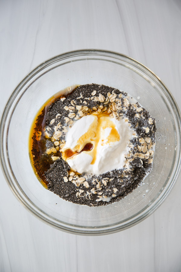 Peanut Butter & Jelly Overnight Oats with Almond Milk - Feed Me Phoebe